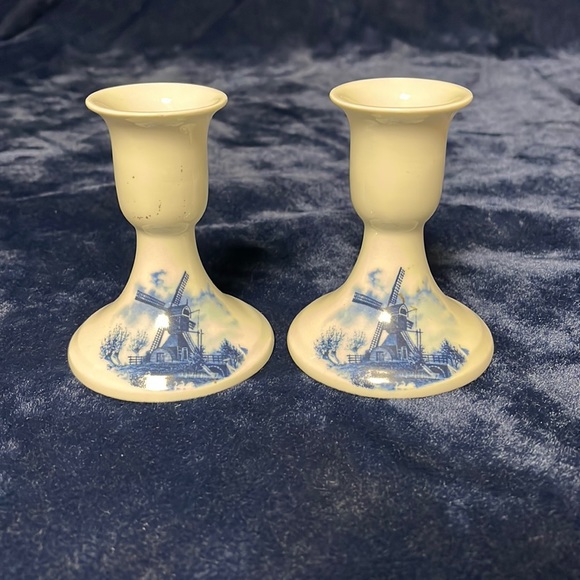 Accents | Vtg Dutch Delft Candlesticks | Poshmark